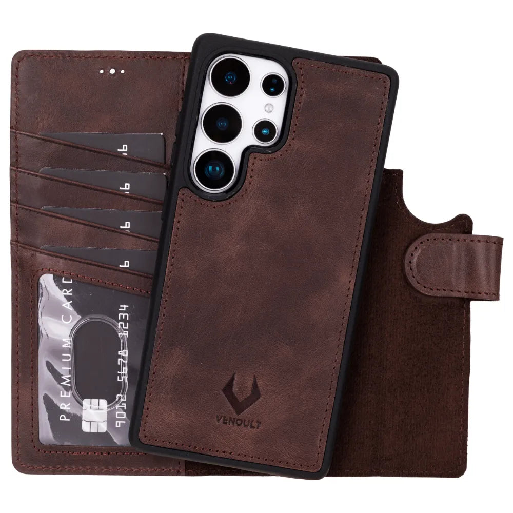 Samsung Galaxy S25 Ultra Leather Wallet Case, 4 Card Holder – VENOULT